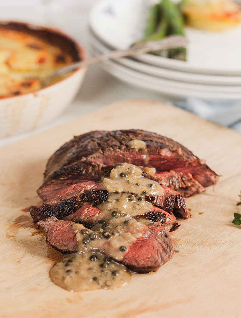 Venison Rump with Peppercorn Sauce - Greenlea Butcher Shop
